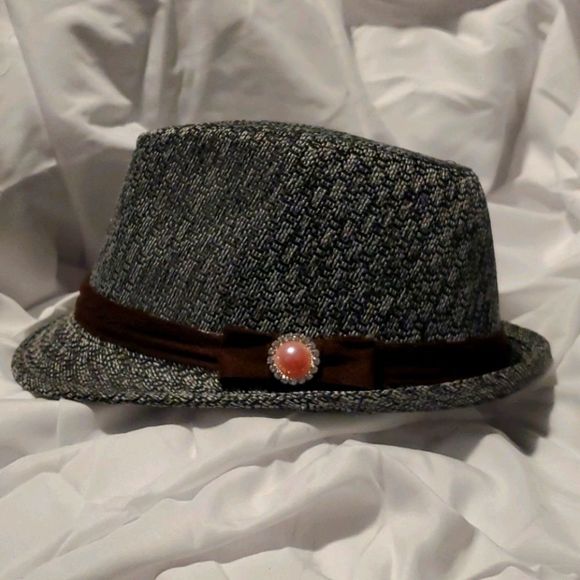 Accessories | New Fedora With Faux Pink Pearl Rhinestone | Poshmark